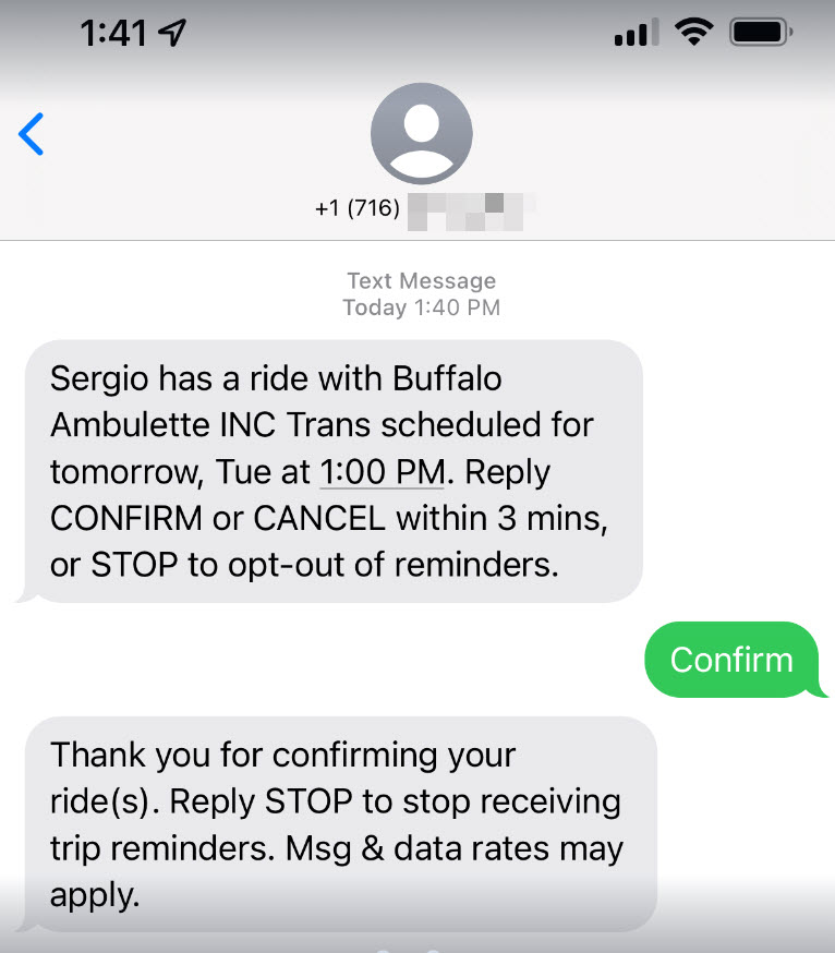 SMS Trip Reminders