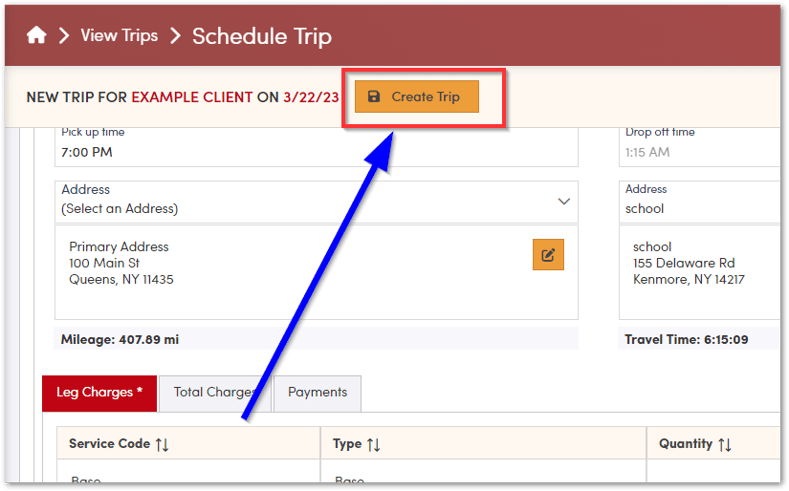 Scheduling a Trip in RoutingBox Web